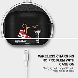 Gedicht for Airpods Pro Case Air Sports Shoes, Protective TPU Soft Cases Cover Rugged for Apple Airpod Pro with Keychain for Women Men，Black RTed