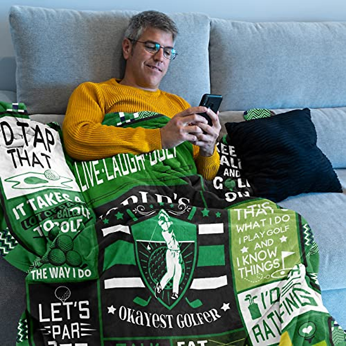 Golf Gifts for Men Unique - Funny Golf Gifts - Golfing Gifts for Men Women - Best Golf Gift - Golf Gift for Him- Golf Stuff Gift - Mens Golf Gifts Ideas - Golf Themed Gifts Blanket 50" x 60"