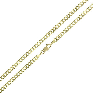 Verona Jewelers 10K Gold Unisex 2.2mm Italian Cuban Curb Link Chain Necklace- 10K Necklaces, 10 Karat Gold Chain, 16" 18" 20" 24" 30" (30.00, 2.2MM)