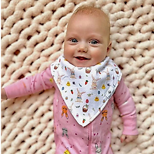 DiaperSquad's 10-Pack Baby Bibs for Drooling and Teething, Bibs for Boys, Baby Girl - Solid Cotton Baby Drool Bibs (Holiday)