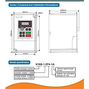 RATTMMOTOR CNC Spindle Motor Kit 220V, 2.2KW Air Cooled Spindle Motor Square Spindle Motor ER20+2.2KW VFD Inverter 220V Variable Frequency Drive Single to 3 Phase Converter for CNC Router Machine