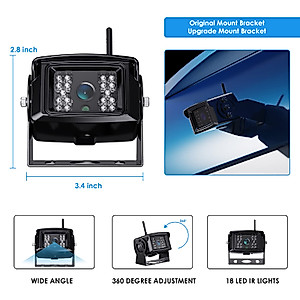 ZEROXCLUB 1080P FHD Digital Wireless Backup Camera System Kit for RV/Truck/Trailer/Van/Bus,Night Vision,7inch HD LCD Monitor,IP69 Waterproof Rear View Camera No Interference Record-HW02