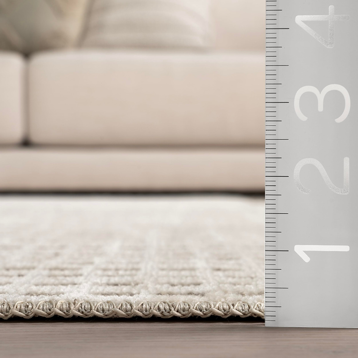 nuLOOM 3' x 5' Versa Collection Reversible SuperiorWash Area Rug, Machine Washable, Stain-Resistant, Easy Storage, Oeko-TEX Certified, Kirby Cream