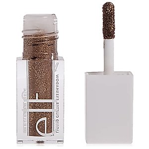 e.l.f., Liquid Glitter Eyeshadow, Long Lasting, Quick-Drying, Opaque, Gel-Based Formula, Creates High-Impact, Multi-Dimensional Eye Looks, Copper Pop, 0.10 Fl Oz