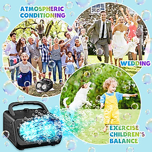 Upgraded Bubble Machine, for Kids Age 3+ Gifts | 18000+ Big Bubbles Per Minute, with 2 Speed, Plug-in or Battery Powered, for Indoor Outdoor Birthday, Wedding, Parties