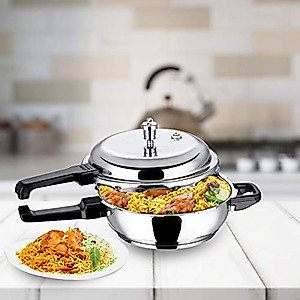 Vinod P-Jun Splendid Stainless Steel Sandwich Bottom Pressure Pan, Junior