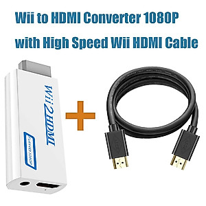 SNLLMZI Wii to HDMI Adapter Converter with 3.5mm Audio Jack & 1080p 720p HDMI Output, Compatible with All Wii Modes