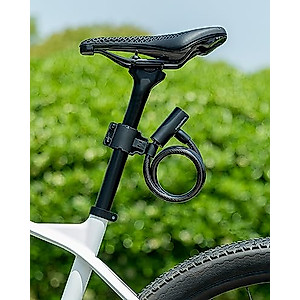 ROCKRBOS Bike Cable Lock with Key, ABS Lock Shell, 2 Keys & 1 Mount Bracket, Cable Lock for Bicycle/Scooter/Gate