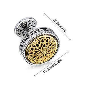 Cuff Links Mens, Cufflinks for Men, 18K Gold Plated Cufflinks with Gift Box for Wedding, Birthday, Anniversary and Father's Day