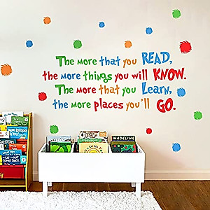 decalmile Reading Wall Decals Inspirational Quotes and Sayings Children Wall Stickers Kids Bedroom Classroom Wall Decor