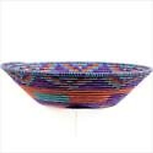 Fair Trade Uganda African Bukedo & Raffia Bowl #UR5816, 15-16" Across