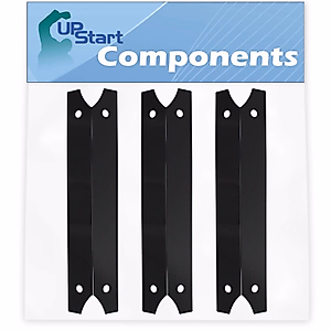 3-Pack BBQ Grill Heat Shield Plate Tent Replacement Parts for Brinkmann 810-4040 - Compatible Barbeque Porcelain Steel Flame Tamer, Flavorizer Bar, Vaporizer Bar, Burner Cover 17 3/4"