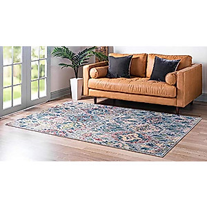 Rugs.com Charleston Collection Rug – 4' x 6' Multi Low-Pile Rug Perfect for Living Rooms, Large Dining Rooms, Open Floorplans