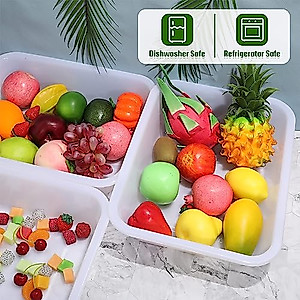 Wesiti 20 Pcs Plastic Bus Tubs 9L Bus Tubs, Large Food Service Box Restaurant Bus Tubs Dish Washing Box for Restaurant, Kitchen, Cafeteria Organization Cleaning, White, 15" L x 12" W x 4" H