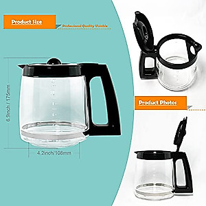 Ulrempart 12-Cup Replacement Coffee Carafe Pot | Compatible with Hamilton Coffee Maker, Machine, Brewer | Fit for Models 49980A, 49980Z, 49983, 49618, 46300, 46310, 49976, 49966, 49350 | Black