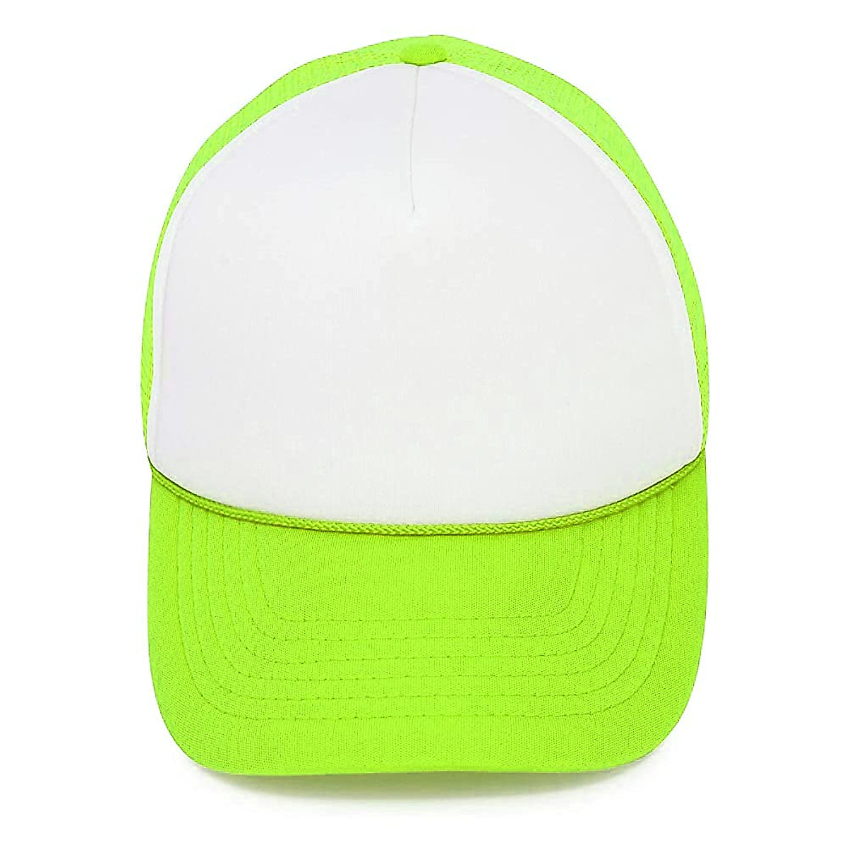 MR.R Sublimation Blank Polyester Mesh Cap Mesh Hat Two Tone Trucker Summer Mesh Cap with Adjustable Snapback,Green,6 Pieces per Pack