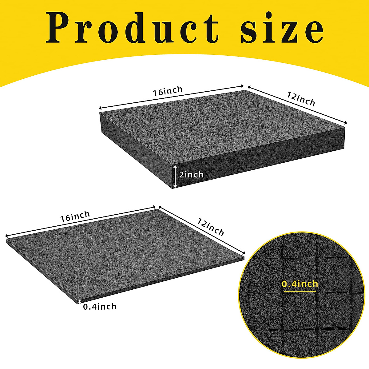 DECOHS 4 PCS Pick Apart Foam Insert- 2 Size Pick and Pluck Foam- Pluck Pre Cube Sheet Foam with Bottom Use for Board Game Box Cases Storage Drawer (Length 16 Inch)
