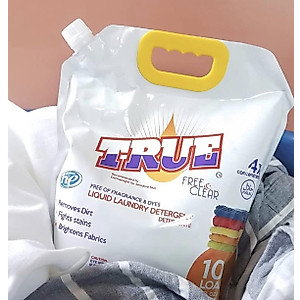 True Detergent Free & Clear Laundry Detergent - 101 Total Loads - For Sensitive Skin - 4x Concentrated Formula - Made In USA & Halal - Unscented, 101 Fl oz