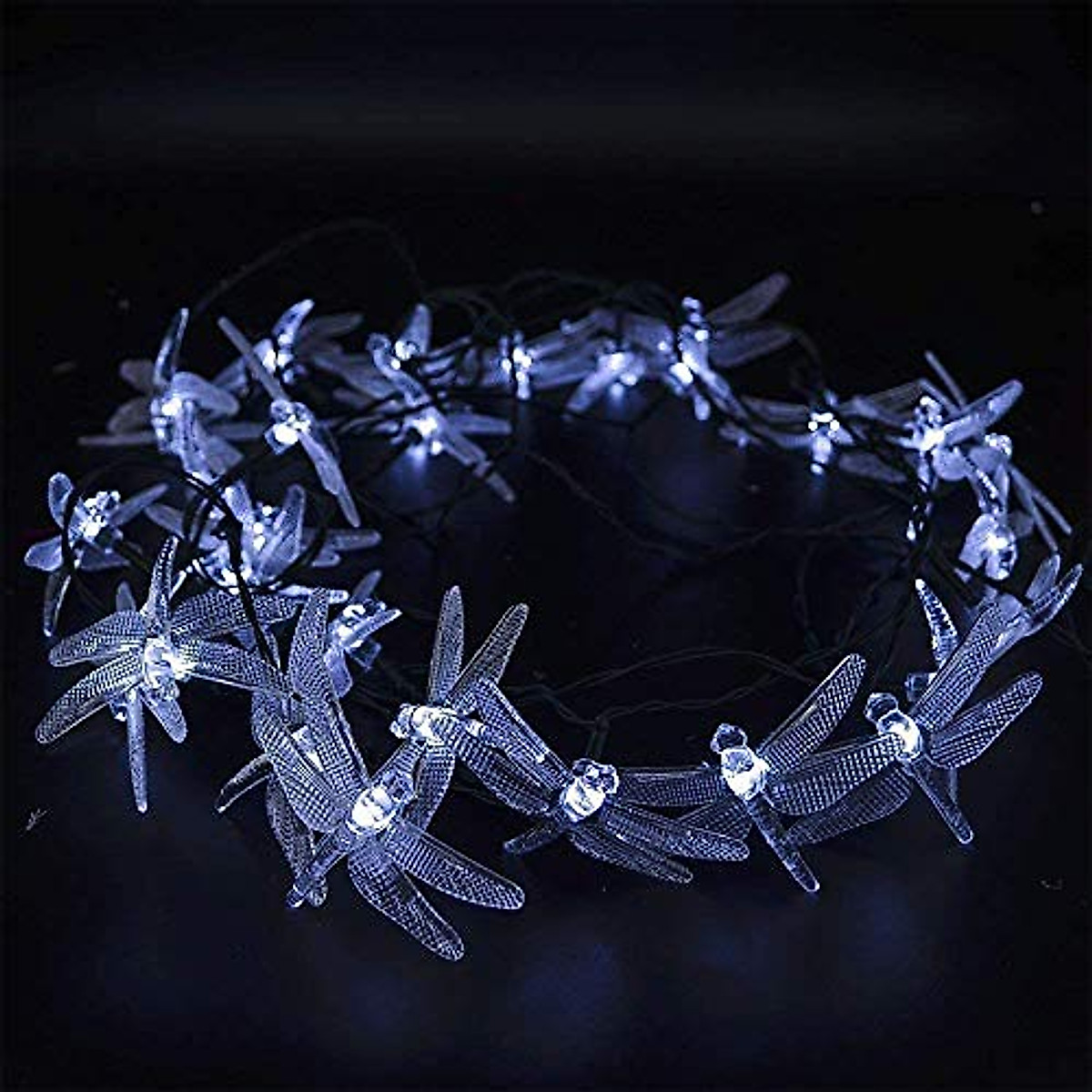 21ft 30LED Dragonfly Solar Powered String Lights, Outdoor Solar Fairy Lights Solar Waterproof Decoration Light for Home, Garden, Patio, Christmas Tree, Flower, Lawn, Festival