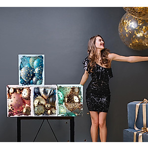 Fizzy and Folly, Large Gift Bags with Handles - Pack of 12, Balloons Party Favor Bags | Gold Foil Print Reusable Gift Bag for Anniversary | Goodie Bags | Gift Bags Bulk Return Gifts for Birthday Party