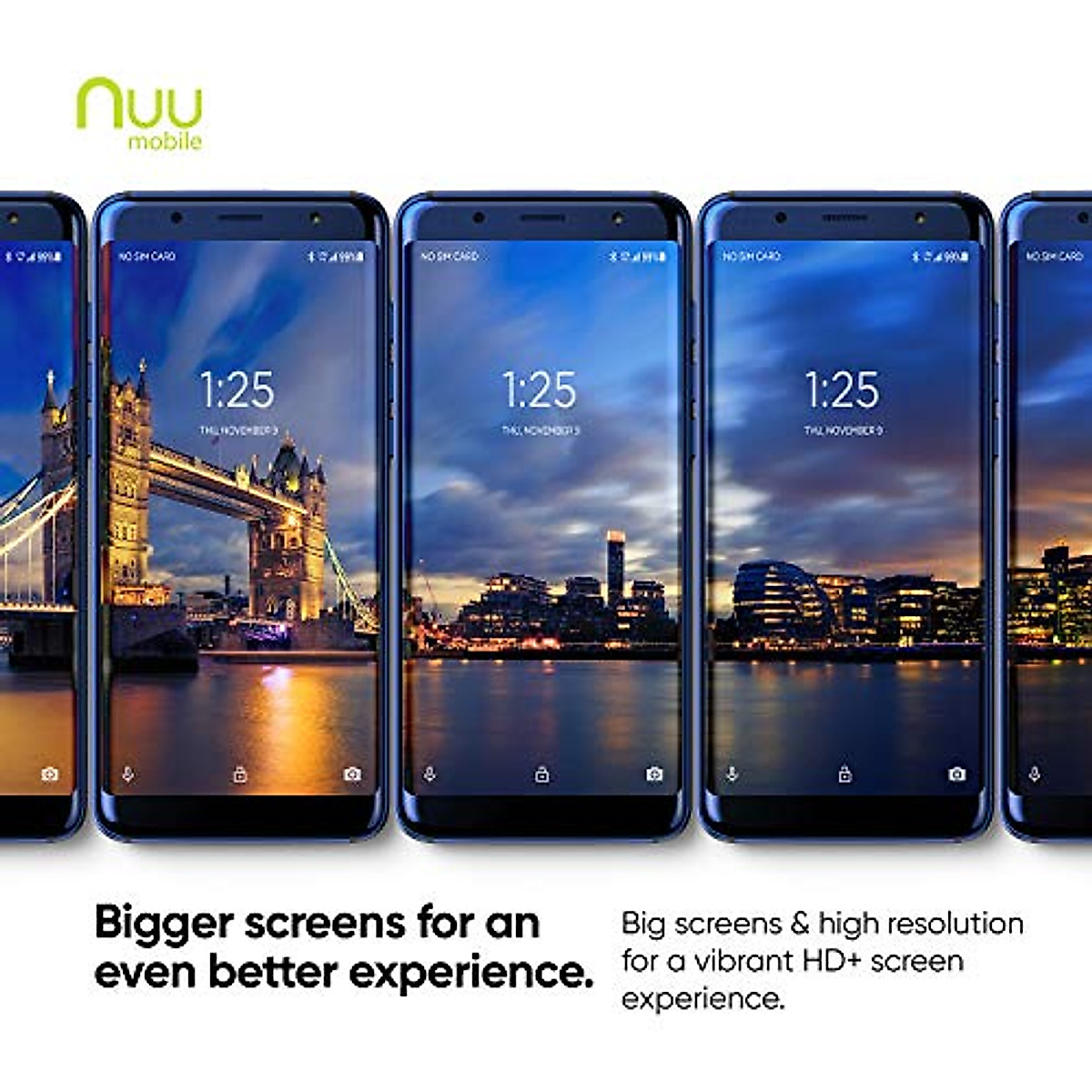 NUU Mobile G3 Unlocked Smartphone 64GB + 4GB RAM (Rear & Front Camera) HD+ Display Android 8 Cell Phone Sapphire Blue