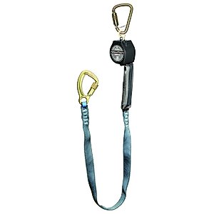 FallTech 74709SB8 WrapTech Compact Web SRL - 9' Mini SRD with Swivel Eye, Steel carabiner with captive pin and 5K Tie-back Carabiner, 9', Black