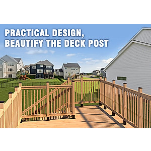 Eapele 4X4(3.5in x 3.5in) Wood Fence Post Caps, PP Plastic Water-Proof UV-Proof, Keep Post from Cracking and Rotting (24pcs, Black）