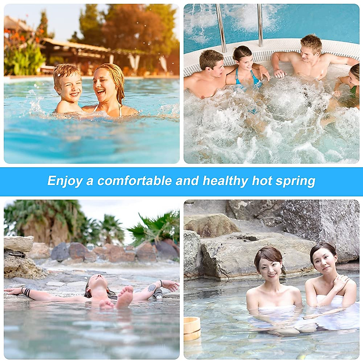 ACETOP Spa Mineral Stick 2 Pack Hot Tub Filter with 4 Months Lifetime Cartridge Universal for Spas Filters Swimming Pool Fish Pond (Blue)