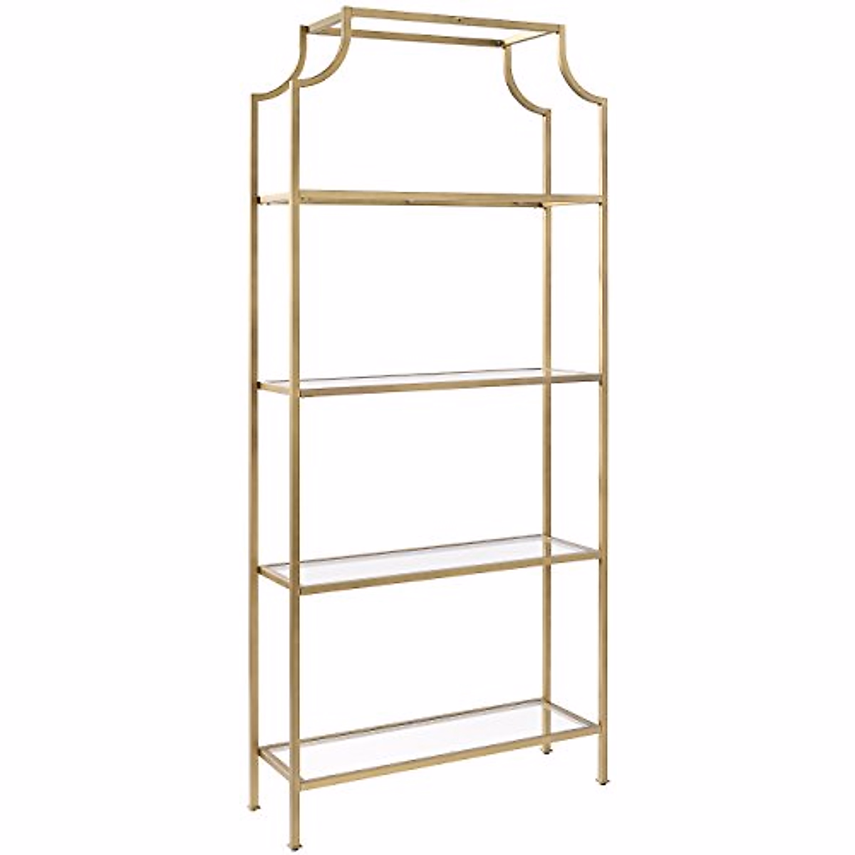 Crosley Furniture Aimee Etagere Bookcase - Gold and Glass