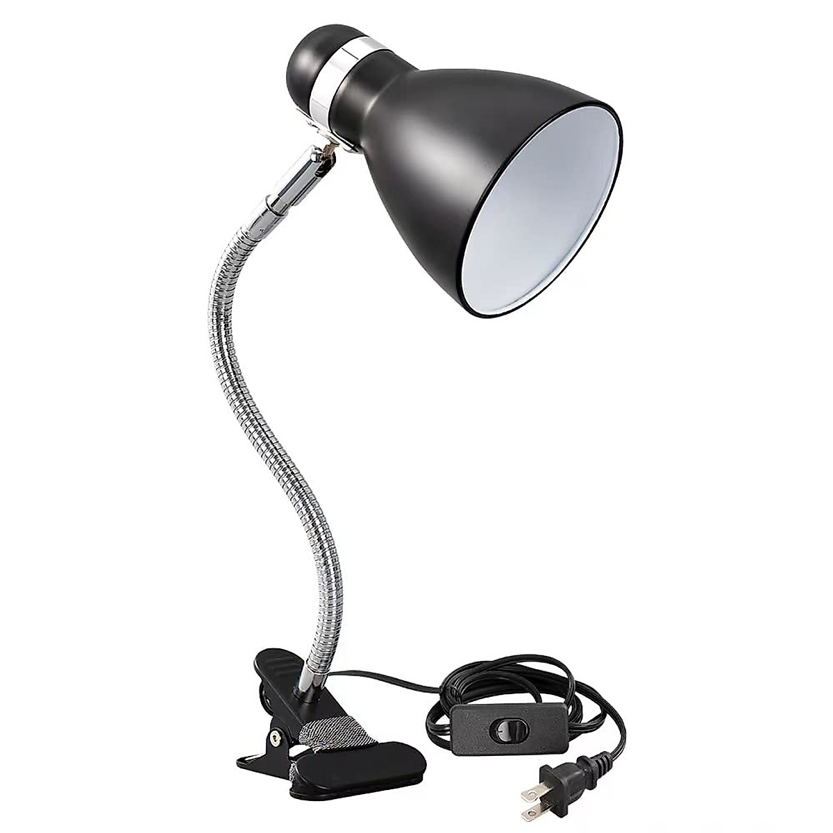 Metal Desk Lamps Clip on Lamp Clip on Light Portable Clamp On Reading Light,Eye-Caring Study Table Lamp with Flexible Goose Neck for Bedroom and Office Home Lighting (Black)