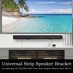 Agandax Soundbar Wall Mount Bracket Universal Soundbar Mount Shelf Depth Adjustable for Bose, Samsung, Vizio, LG, Dolby Atmos Soundbars (Black: V01)