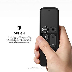 elago R2 Slim Case Compatible with Apple TV Siri Remote 1st Generation (Black) - Slim Design, Scratch-Free Silicone, Shock Absorption, Full Access