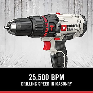 PORTER-CABLE 20V MAX Hammer Drill Kit, Compact, Cordless (PCC621LB)
