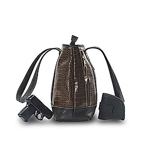 Goson Premium Crocodile Embossed PU Faux Leather Concealed Carry Purse Tote