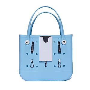 Phone Holder with 4 Hook for Bogg Bag, Compatible with Original Bogg Bag, Universal ABS Plastic Cell Phone Case Holder Accessories for Bogg Bag, Key Chain Hook Accessories for Bogg Bags- White