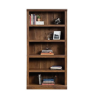 Sauder 5 Shelf Bookcase, Grand Walnut Finish
