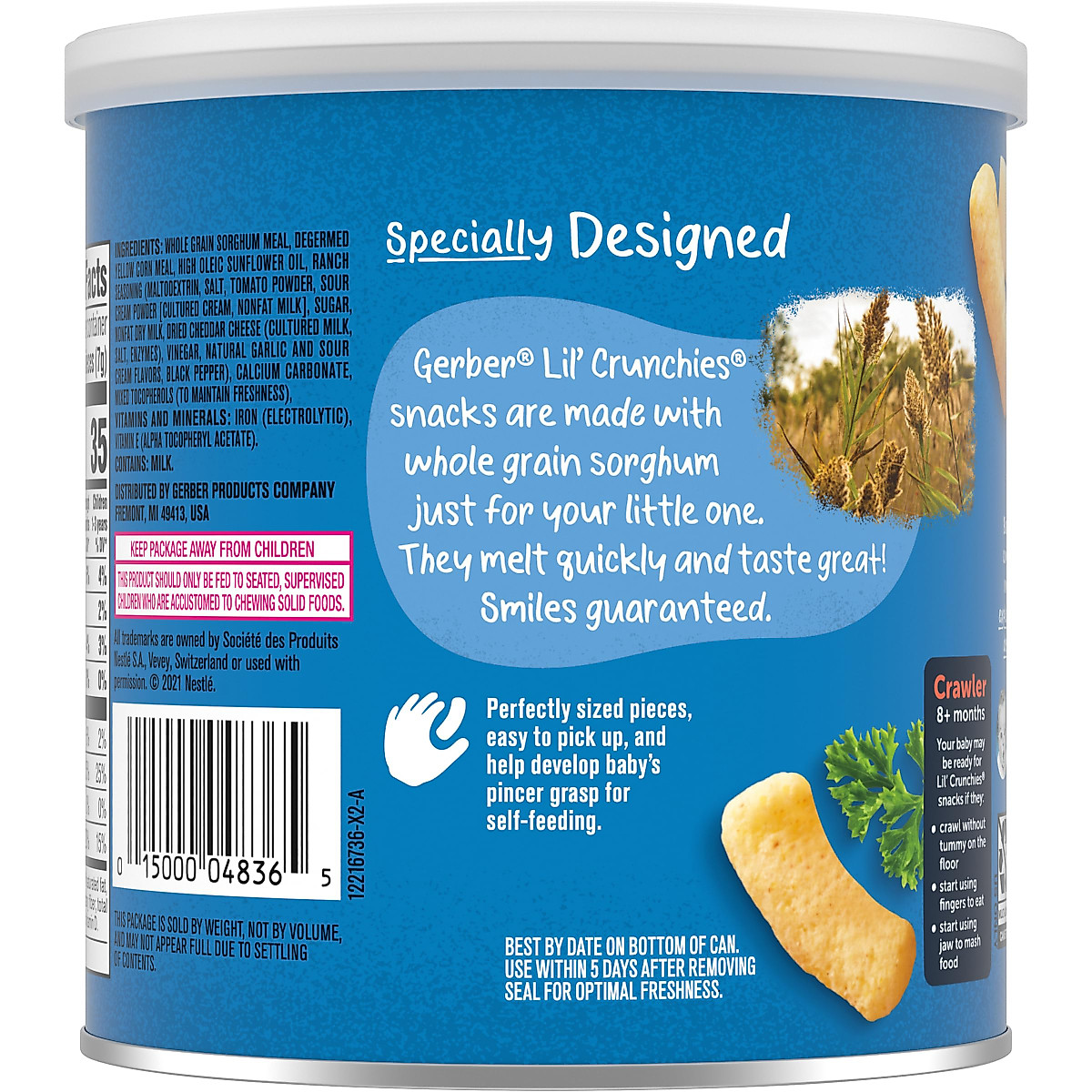 Gerber Snacks for Baby Lil Crunchies, Ranch, 1.48 Ounce (Pack of 6)