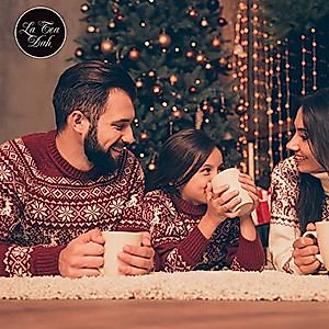 Christmas Tea Gift Set by La Tea Dah | Two Adorable Santa Tea Tins with Fancy Tea & Two Honey Stirrers | Novelty Holiday Stocking Stuffers for Adults | Secret Santa Gifts for Women & Men