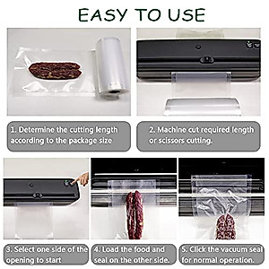 Vacuum Sealer Bags, GECHSAN Food Storage Vacuum Sealing Plastic Packaging Bags, 5 Pack(6" x 20'/ 8" x 20'/ 11" x 20') Heavy Duty Vacuum Seal Bag Rolls, Great for Sous Vide or Meal Prep, Work with Vacuum Sealer, BPA Free.
