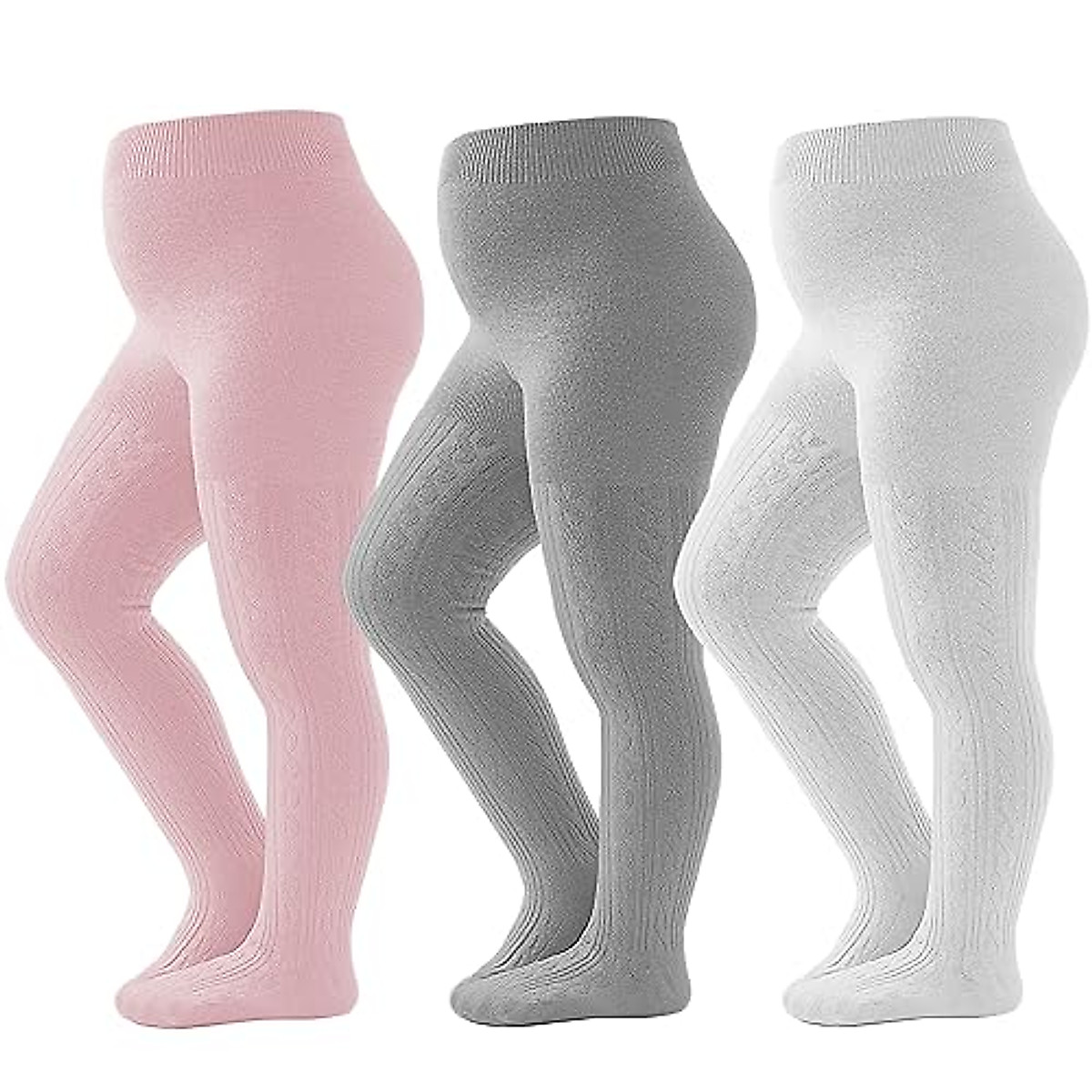 vanberfia Baby Toddler Girls Cable Knit Cotton Tights Pantyhose Leggings Stocking Pants (CG185, 4-6T)