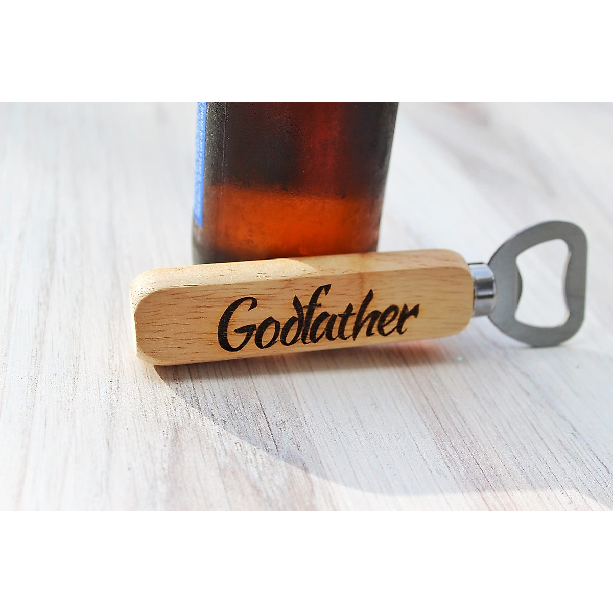 Personalized Wooden Godfather Bottle Opener Gift For Him, Godfather Proposal Gift Idea
