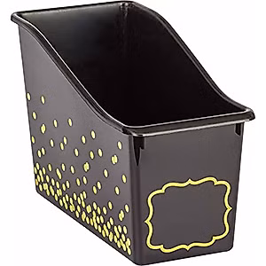 Teacher Created Resources Black Confetti Plastic Book Bin
