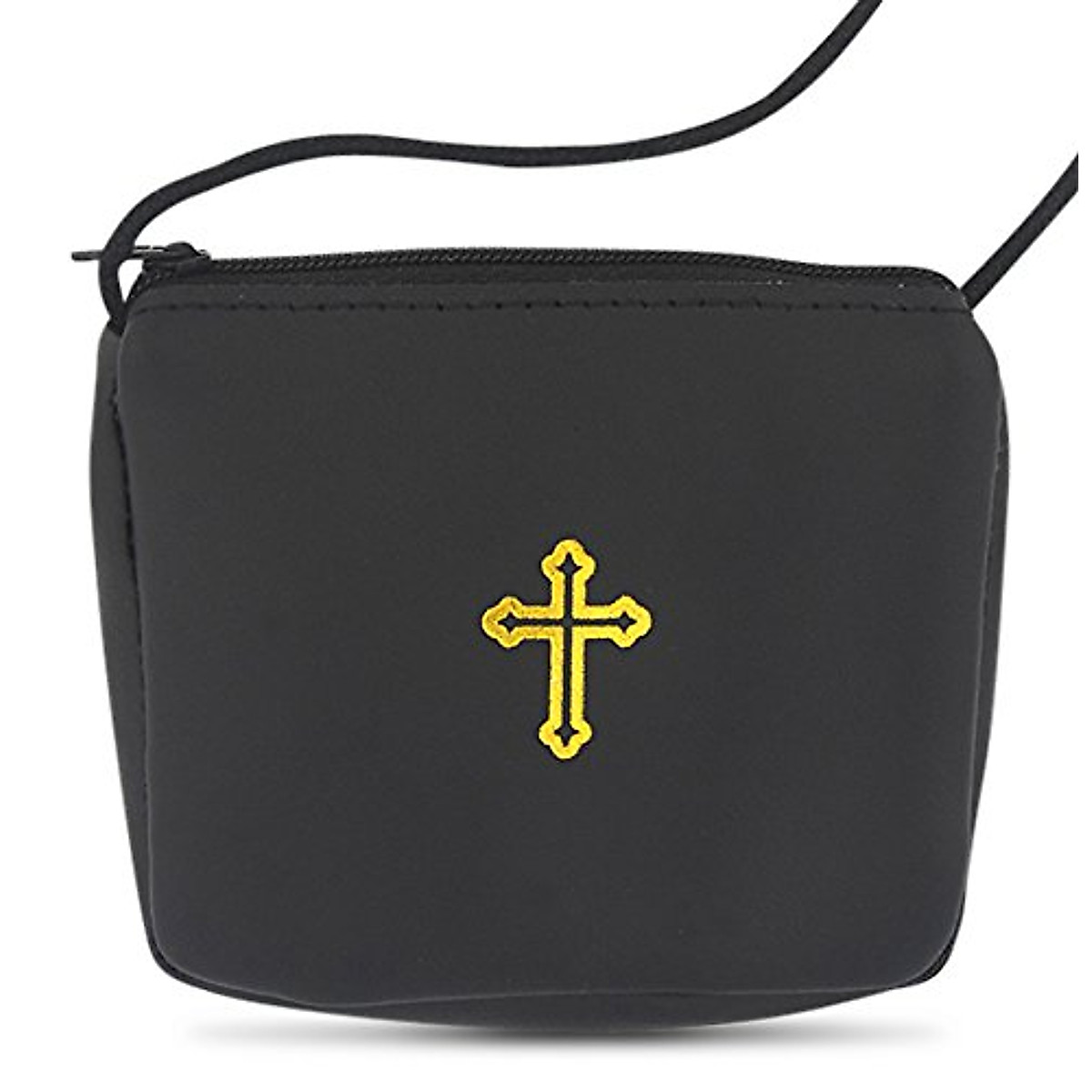 Genuine Leather Communion Burse for Pyx | Fits Pyxes up to 30-Host Capacity | Ideal for Priests, Deacons, and EMHCs | Traditional Catholic Design | Embossed Gold Latin Cross