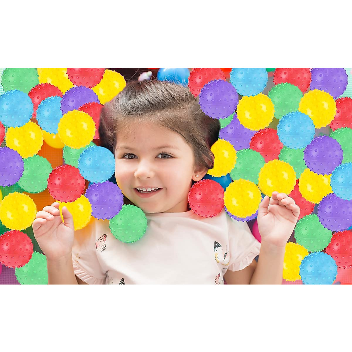 The Dreidel Company Inflated Bouncing Knobby Balls, Assorted Colors, 3" (12-Pack)