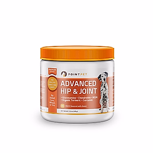 PointPet Advanced Glucosamine Hip and Joint Supplement for Dogs, 90 Count - Soft Chews - Dog Joint Health Chews - Chews with Chondroitin Turmeric, Omega 3