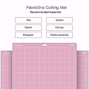 RIZEE FabricGrip Cutting Mat for Cricut Maker/Explore Air 2/Air/One (12"x24" 3 Mats) Adhesive Sticky Pink Quilting Cricket Replacement Cut Mats