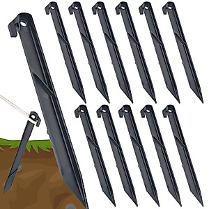 12 Pcs 9” Large Inflatable Stakes Plastic Stakes for Camping Tent, Inflatables, Lights Replacement Tent Stakes Inflatable Tent Beach Tent Stakes