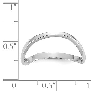 IceCarats 14K White Gold Wave Thumb Statement Ring Size 9