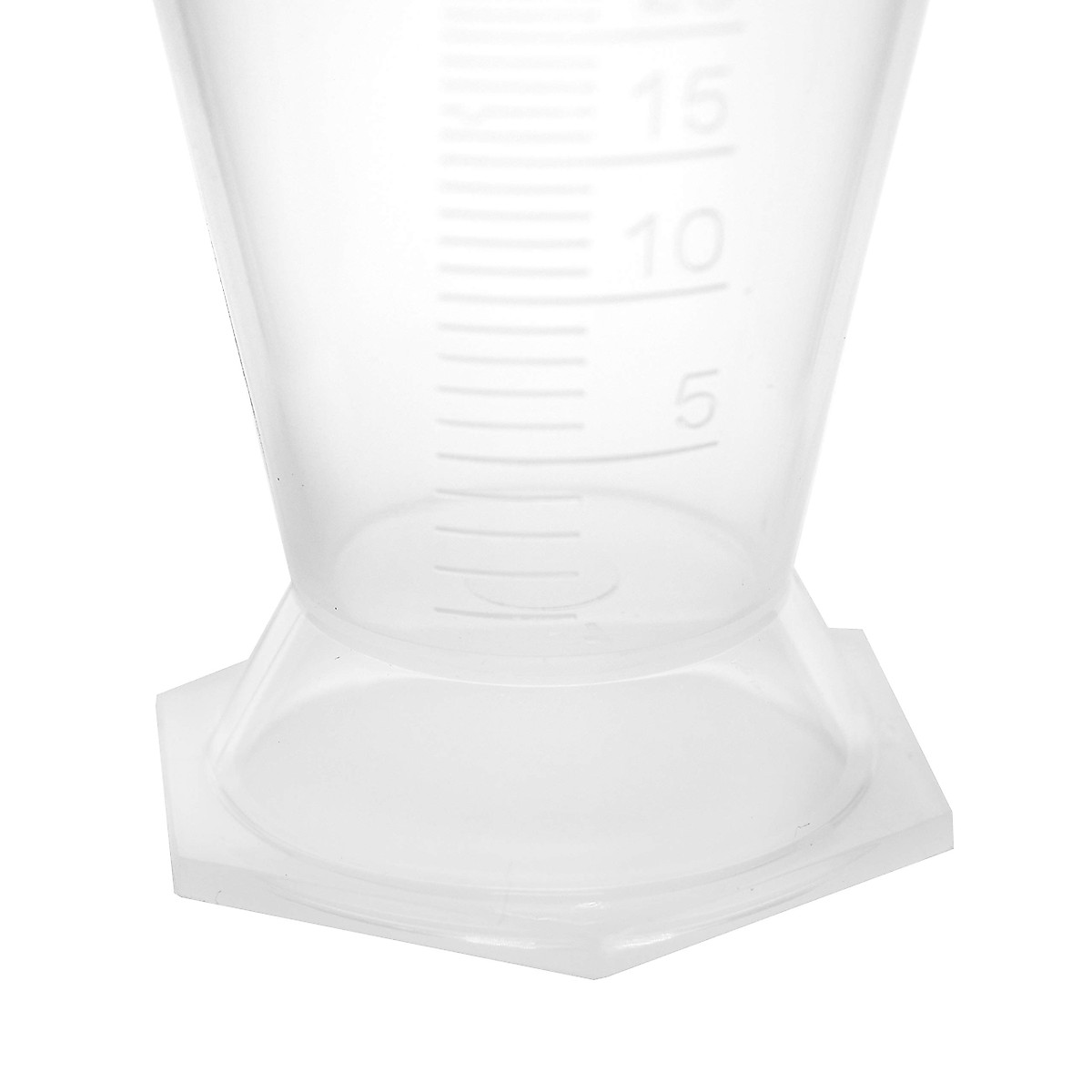 EISCO Conical Measure, 25ml - Polypropylene Plastic, Translucent - Pouring Spout - 1ml Raised Graduations - Hexagonal Base