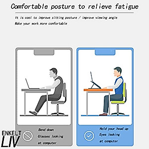 ENKELT LIV Laptop Stand Adjustable for Desk Foldable Laptop Holder Cradle,Ergonomic Folding Portable Notebook Support Steady Non-Slip Multi-Angle Aluminum Computer Riser Compatible with 8.3-15.6 Inch